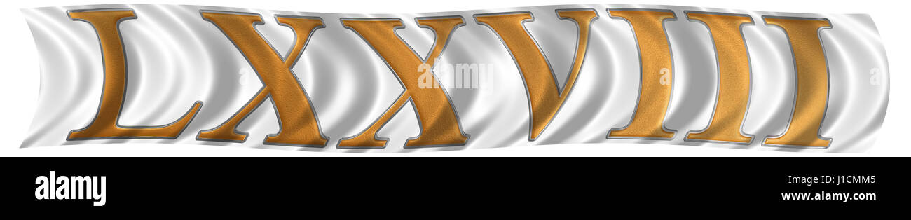 In the wind fluttering the flag with roman numeral LXXVIII, octo et ...