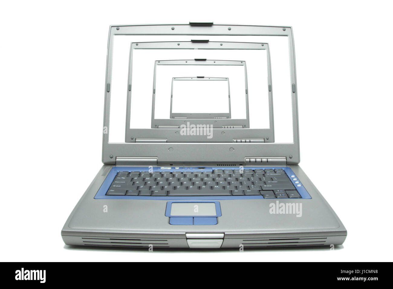 A shot of isolated blank laptop in a tunnel view Stock Photo - Alamy