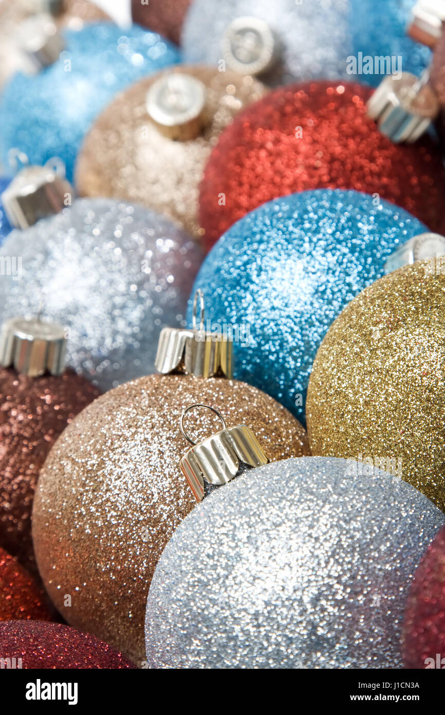 A shot of colorful and various christmas tree ornaments Stock Photo - Alamy