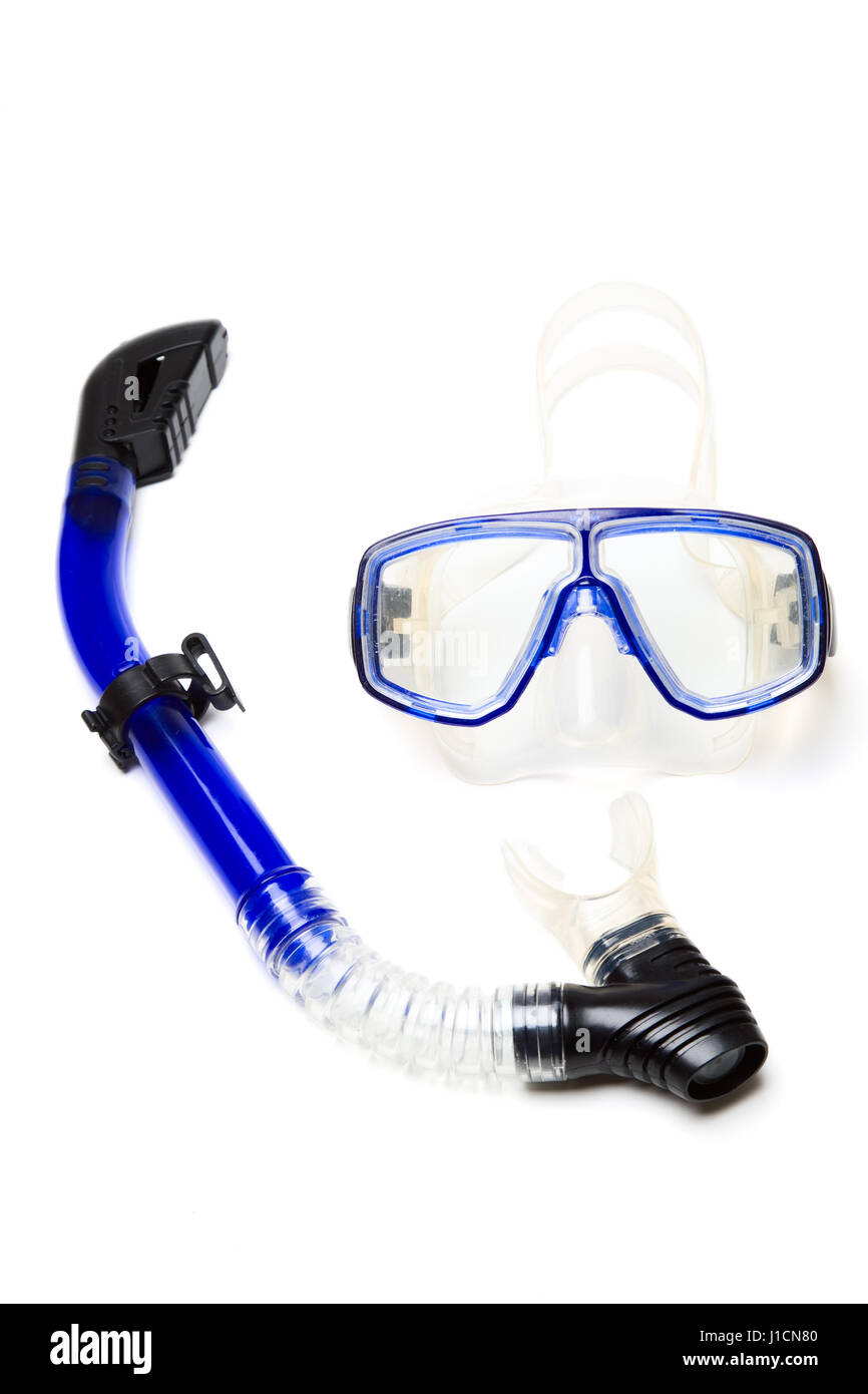 An isolated shot of a blue snorkeling equipment Stock Photo - Alamy