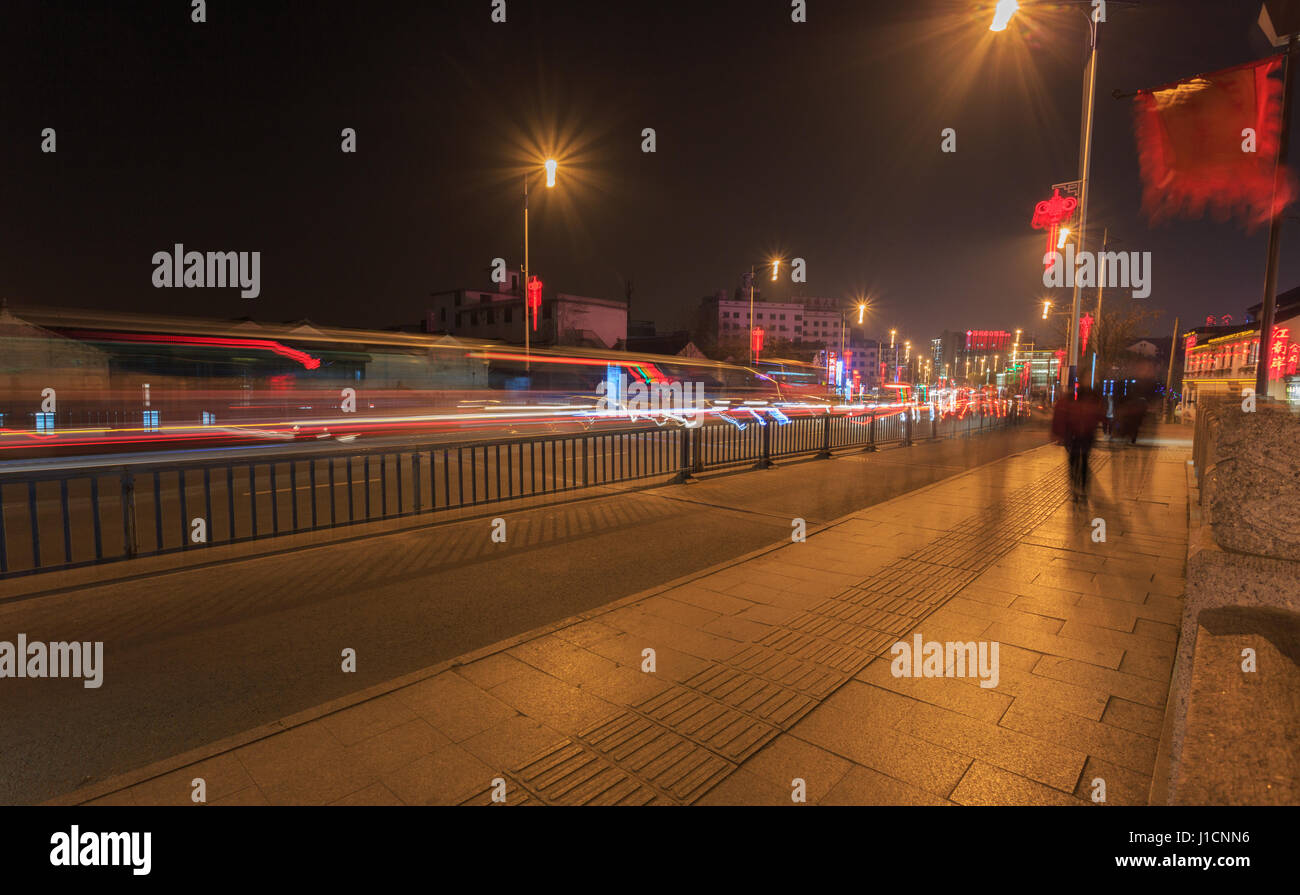 Suzhou,China - on December 23, 2016,Night view of Suzhou,Suzhou is a ...