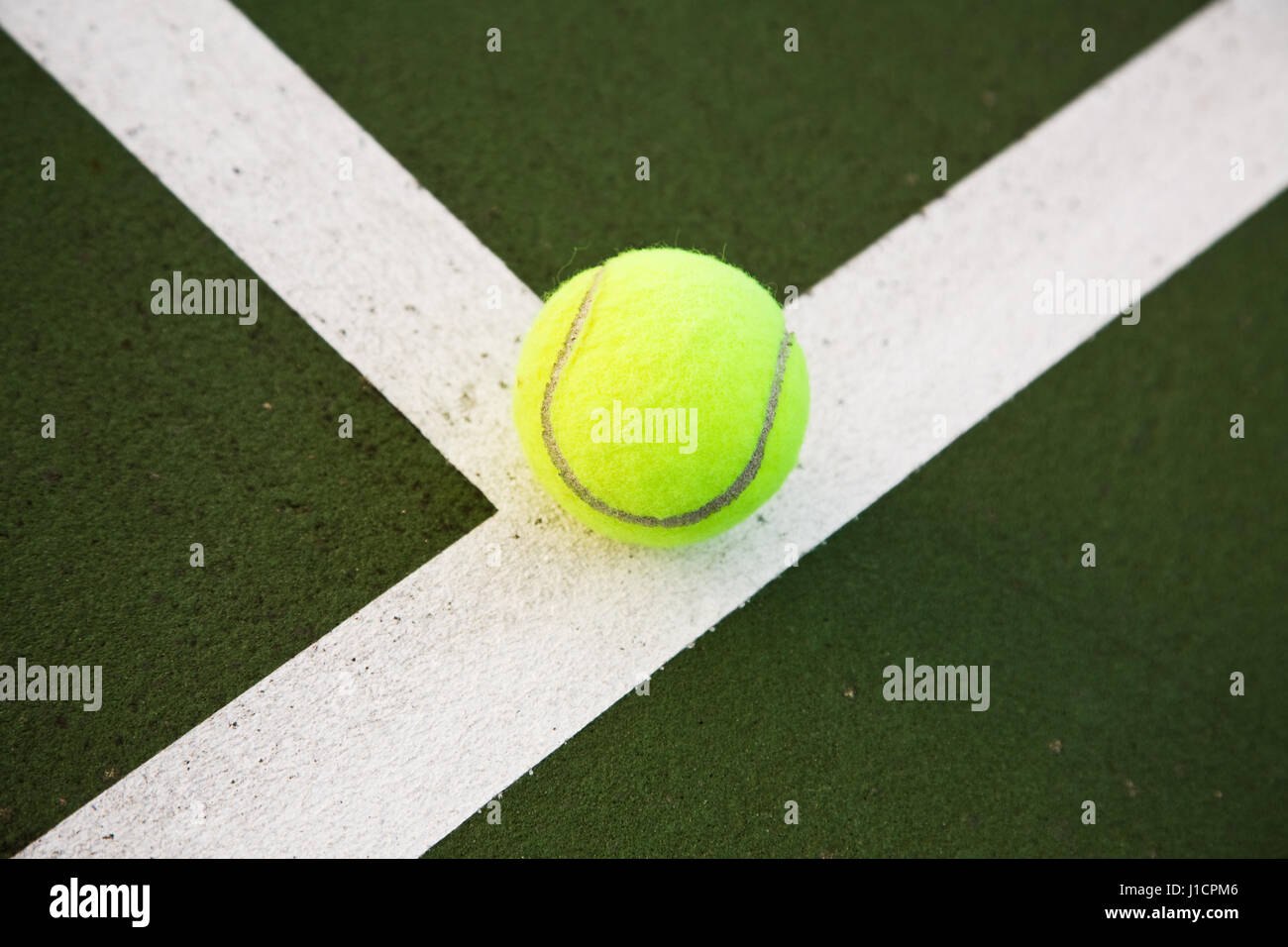 A shot of a tennis ball in tennis court Stock Photo - Alamy