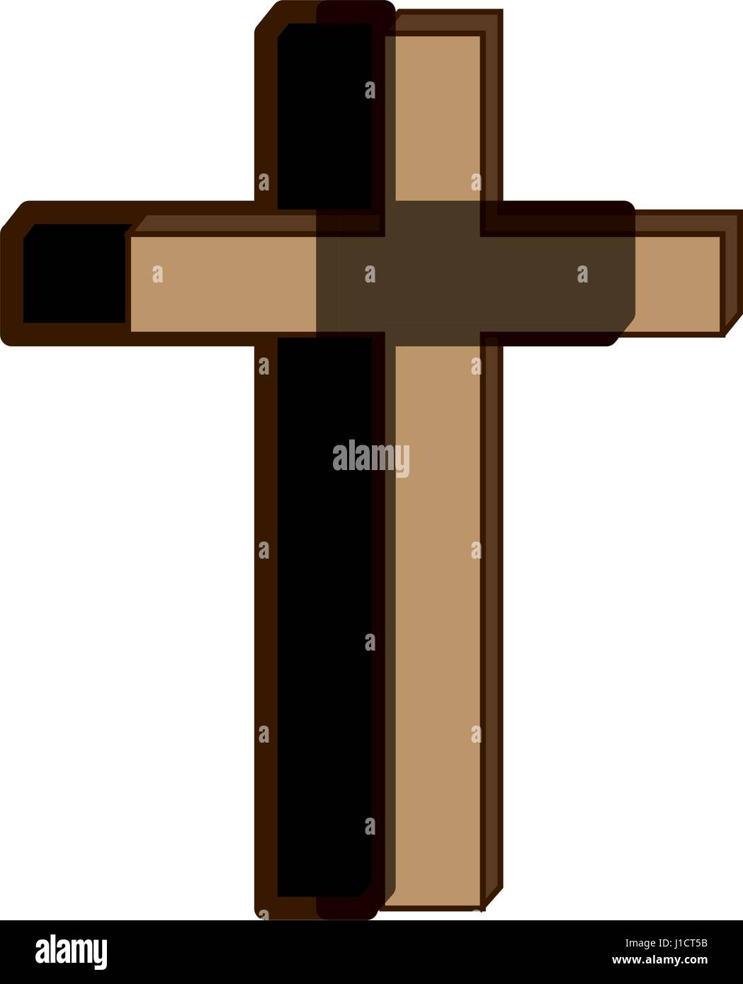 white background of wooden cross with shadow Stock Vector Image & Art ...