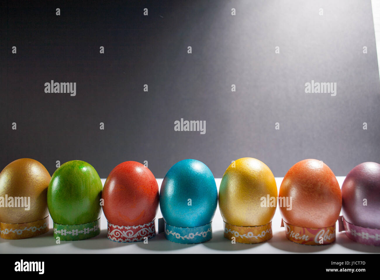 Easter eggs painted in beautiful bright colors Stock Photo - Alamy