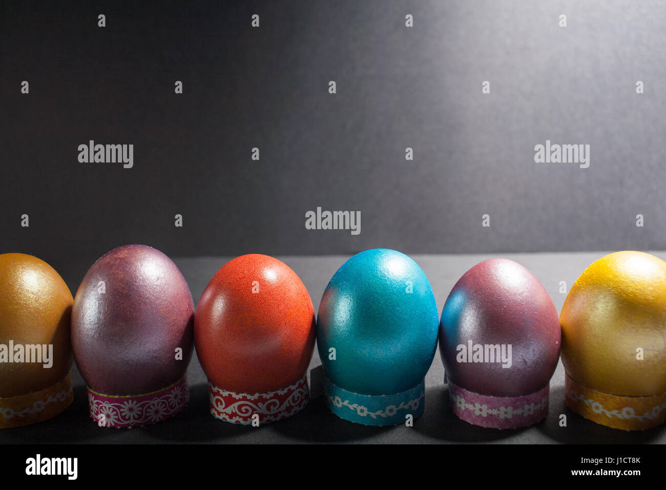 Easter eggs painted in beautiful bright colors Stock Photo - Alamy