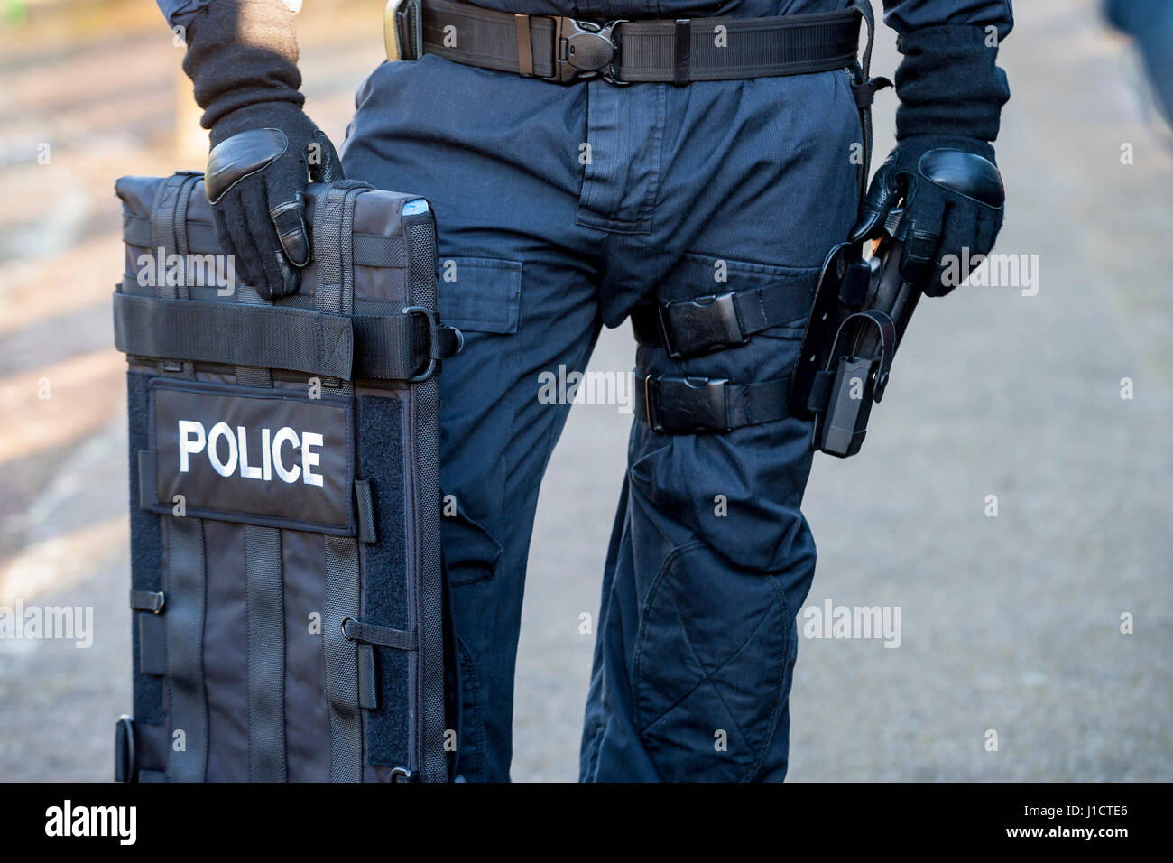 British armed police officers firearms exercise where they storm a ...
