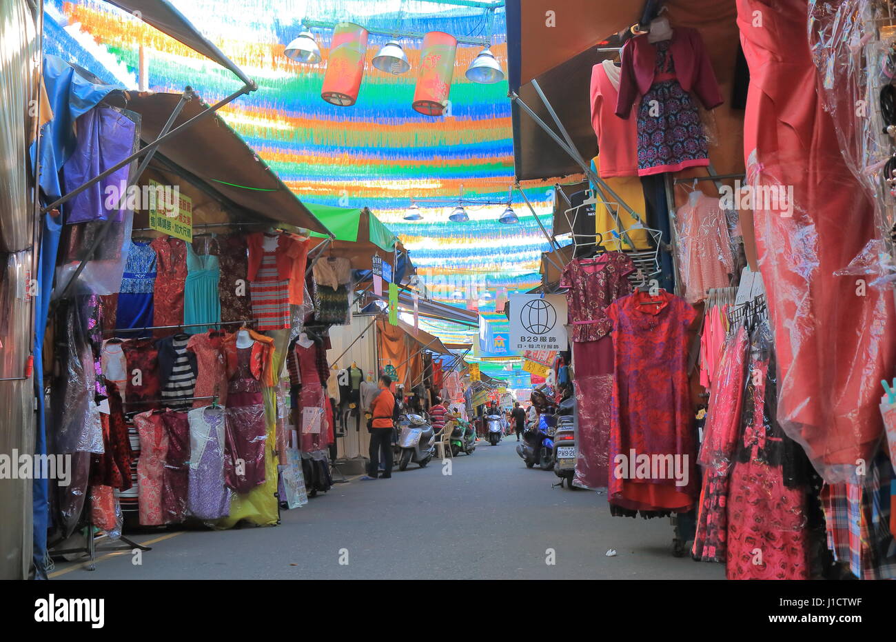 People visit Third market in Taichung Taiwan. Third market is a local ...
