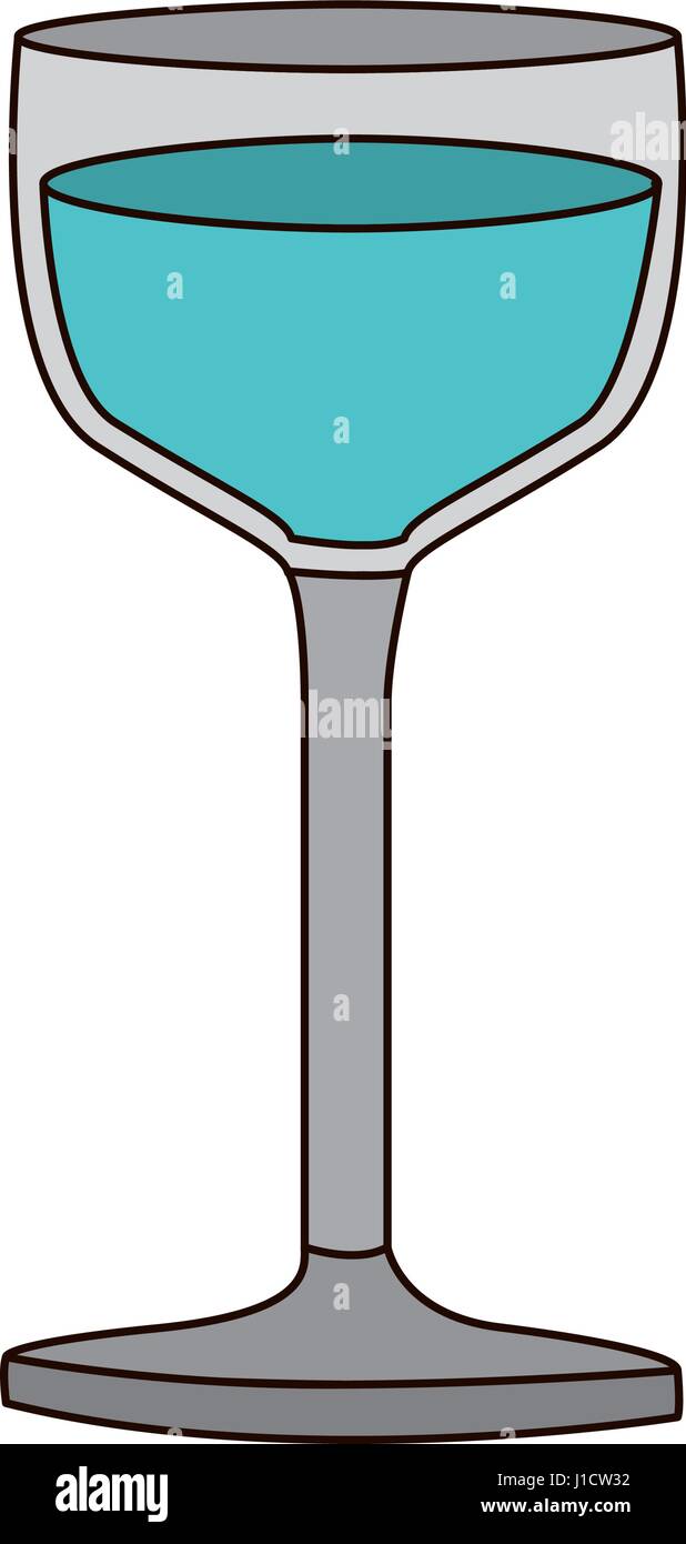 colorful silhouette of glass cup with water and delineated Stock Vector ...