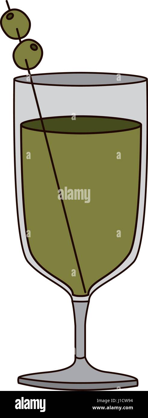 light coloured silhouette of glass cup cocktail Stock Vector Image ...