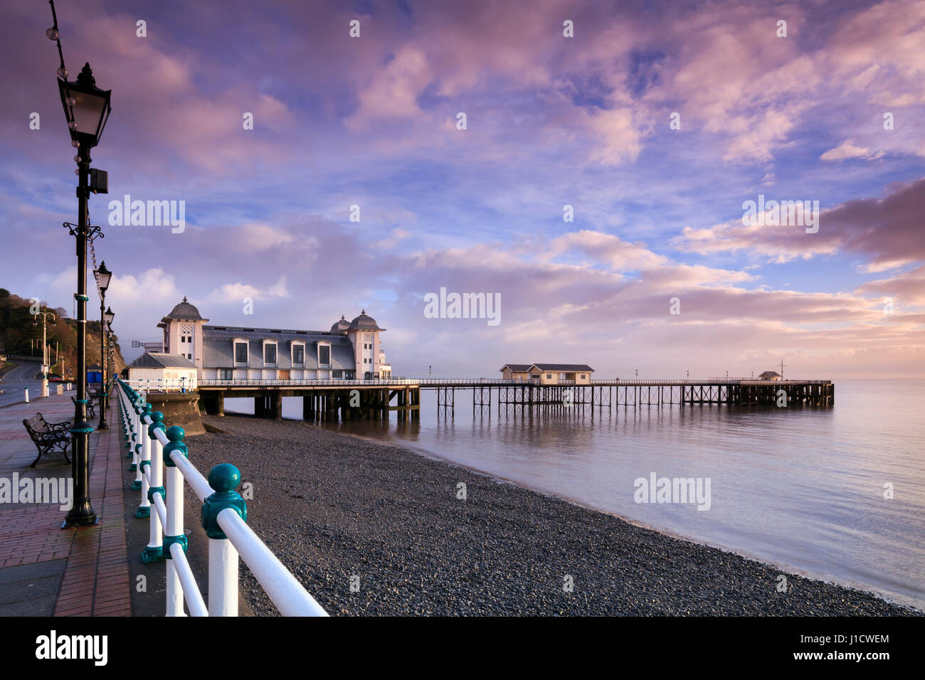 Penarth Pier in South Wales captured shortly after sunrise Stock Photo ...