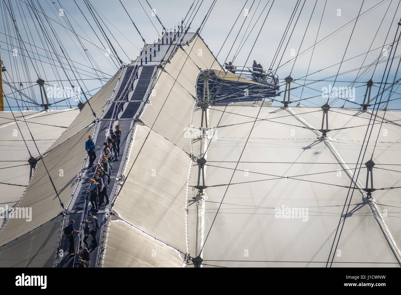 London, England - 25 March 2017 : A group of people climbing to the top ...