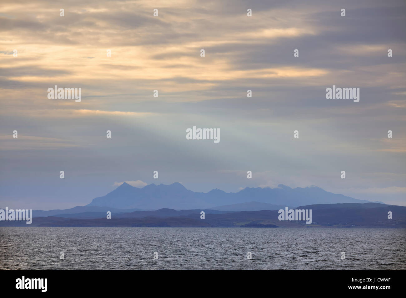 The Black Coullin Hills captured from the Uig to Tarbert Ferry Stock ...