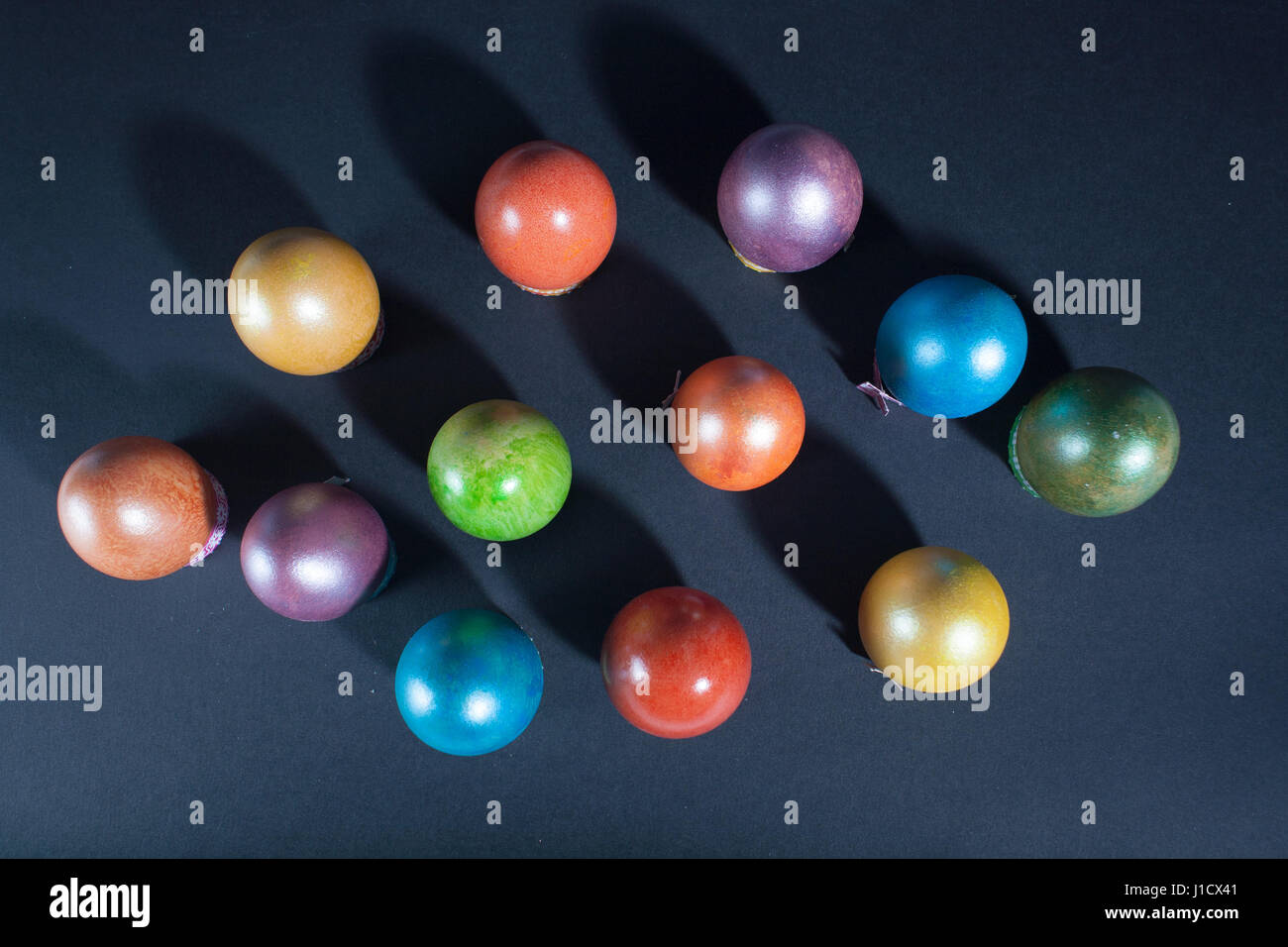 Easter eggs painted in beautiful bright colors Stock Photo - Alamy