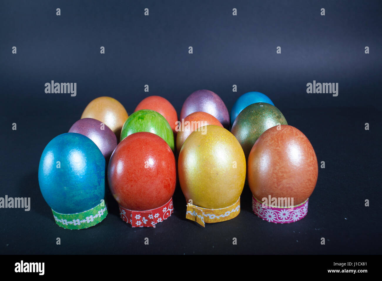 Easter eggs painted in beautiful bright colors Stock Photo - Alamy