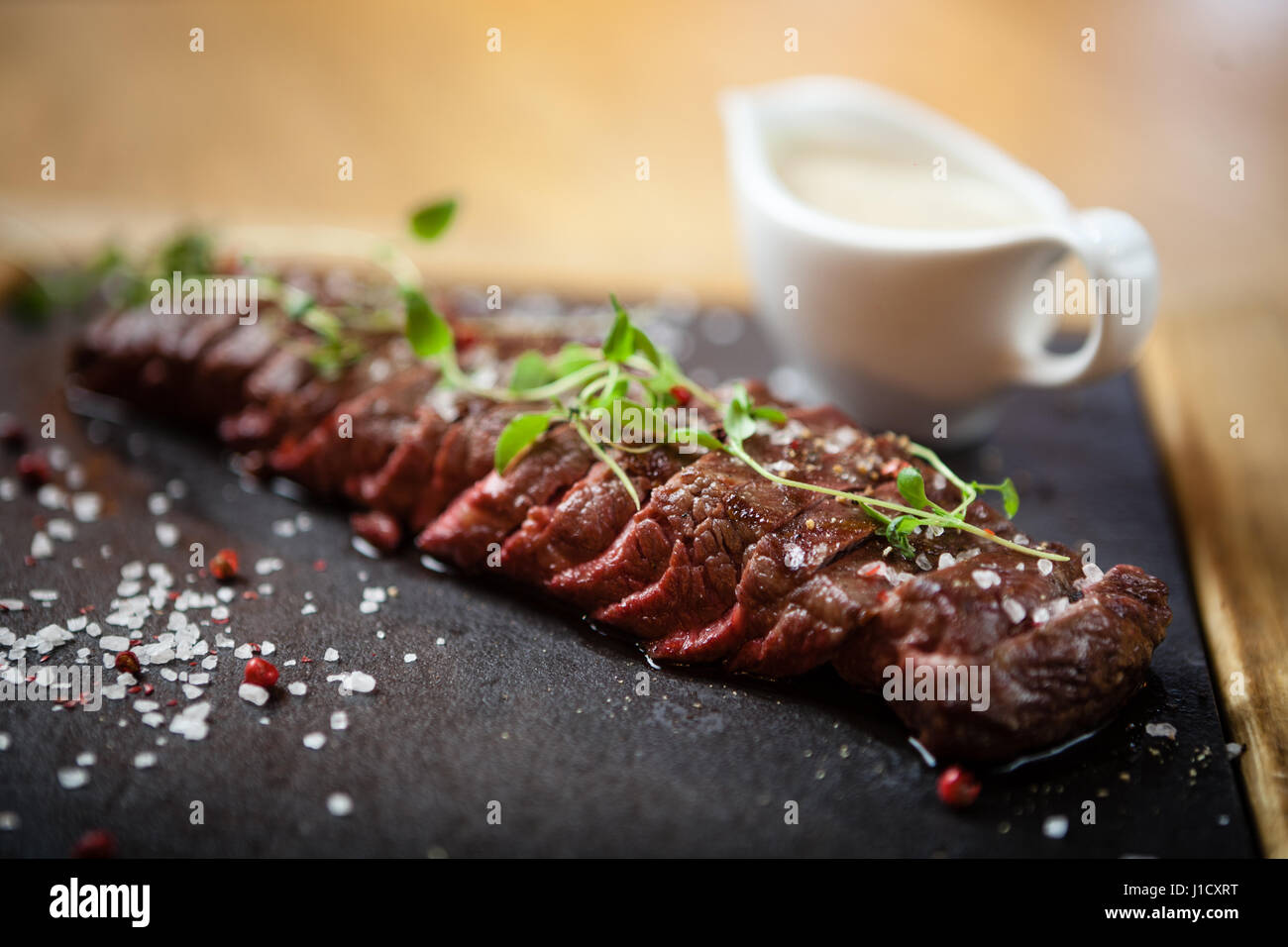Black angus Flank steak Stock Photo - Alamy