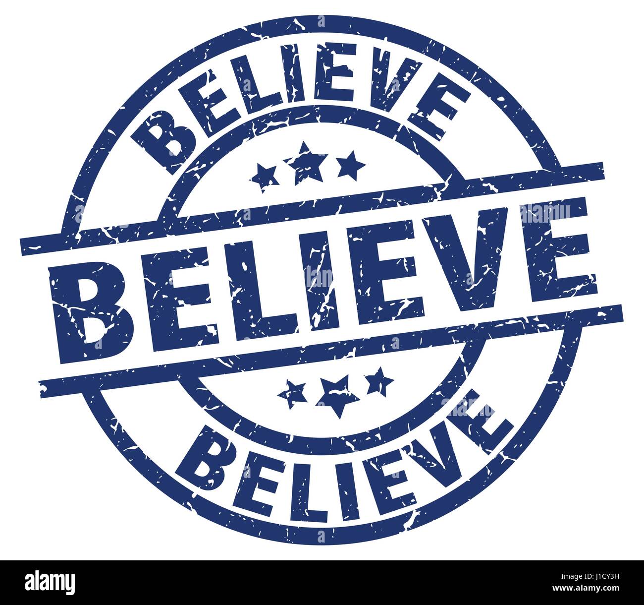 believe blue round grunge stamp Stock Vector Image & Art - Alamy