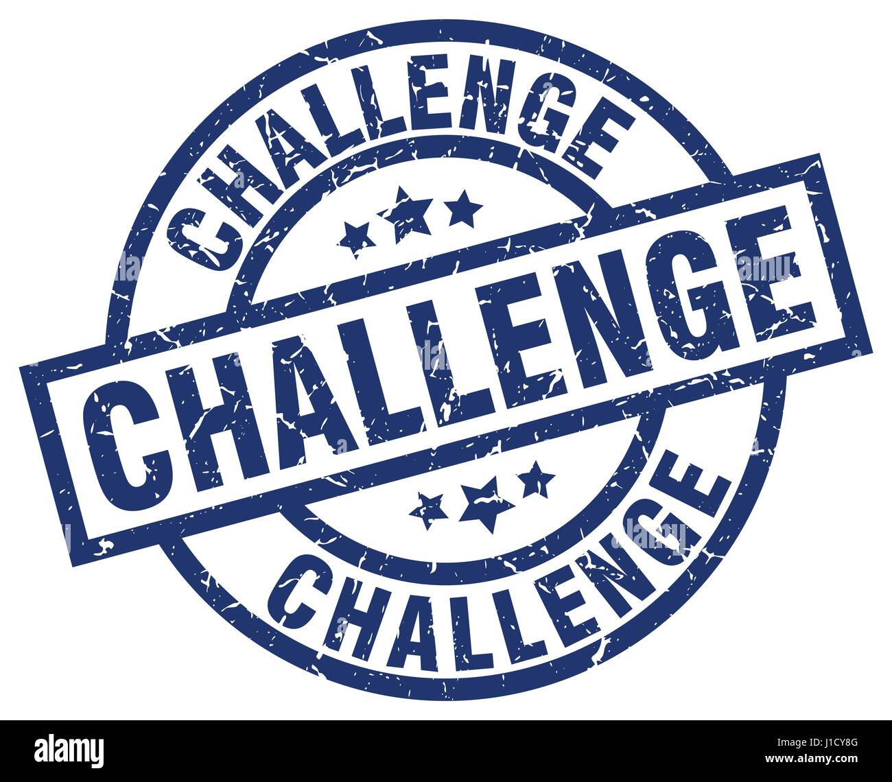 challenge blue round grunge stamp Stock Vector Image & Art - Alamy