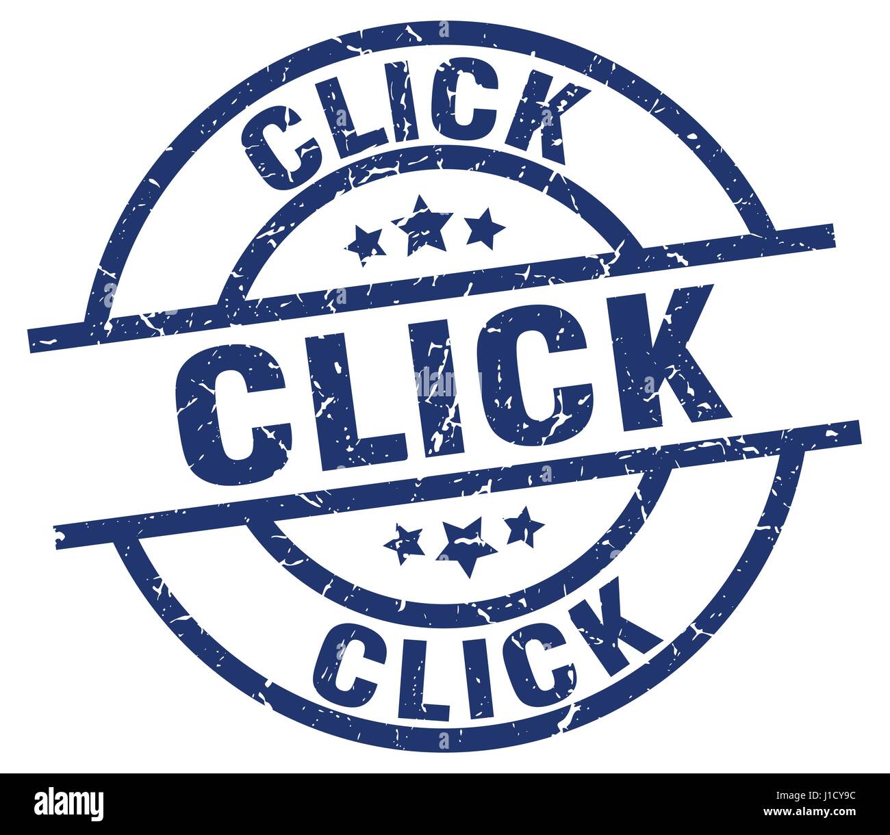 click blue round grunge stamp Stock Vector Image & Art - Alamy