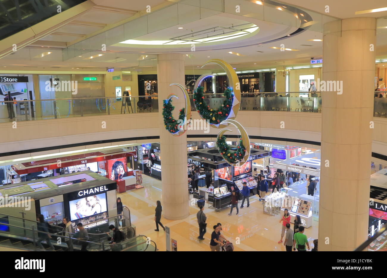 People visit Mitsukoshi department store in Taichung Taiwan. Mitsukoshi ...