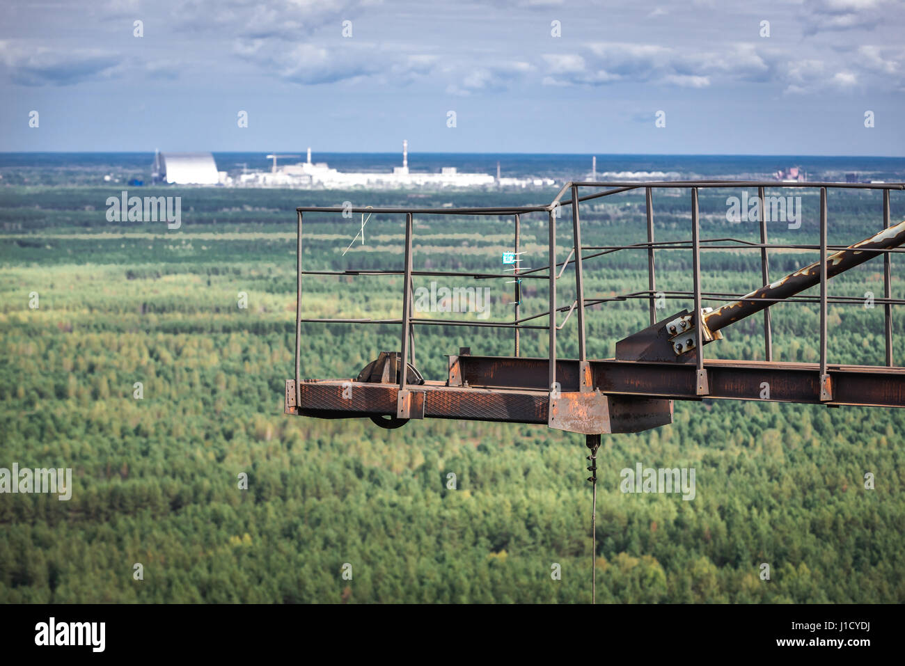 Aerial view from old Soviet radar system called Duga, Chernobyl Zone of ...