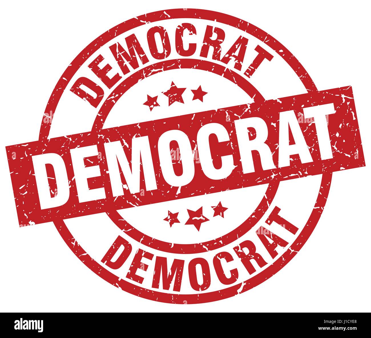 democrat round red grunge stamp Stock Vector Image & Art - Alamy