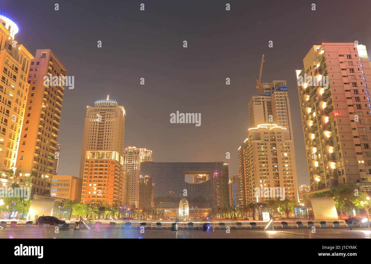 Taichung downtown night cityscape in Taichung Taiwan Stock Photo - Alamy