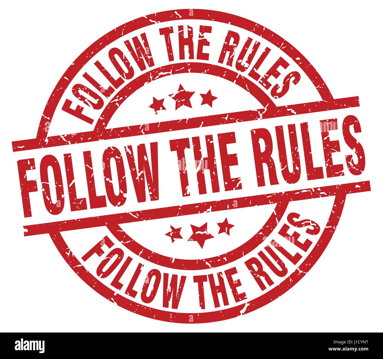 follow the rules round red grunge stamp Stock Vector Image & Art - Alamy