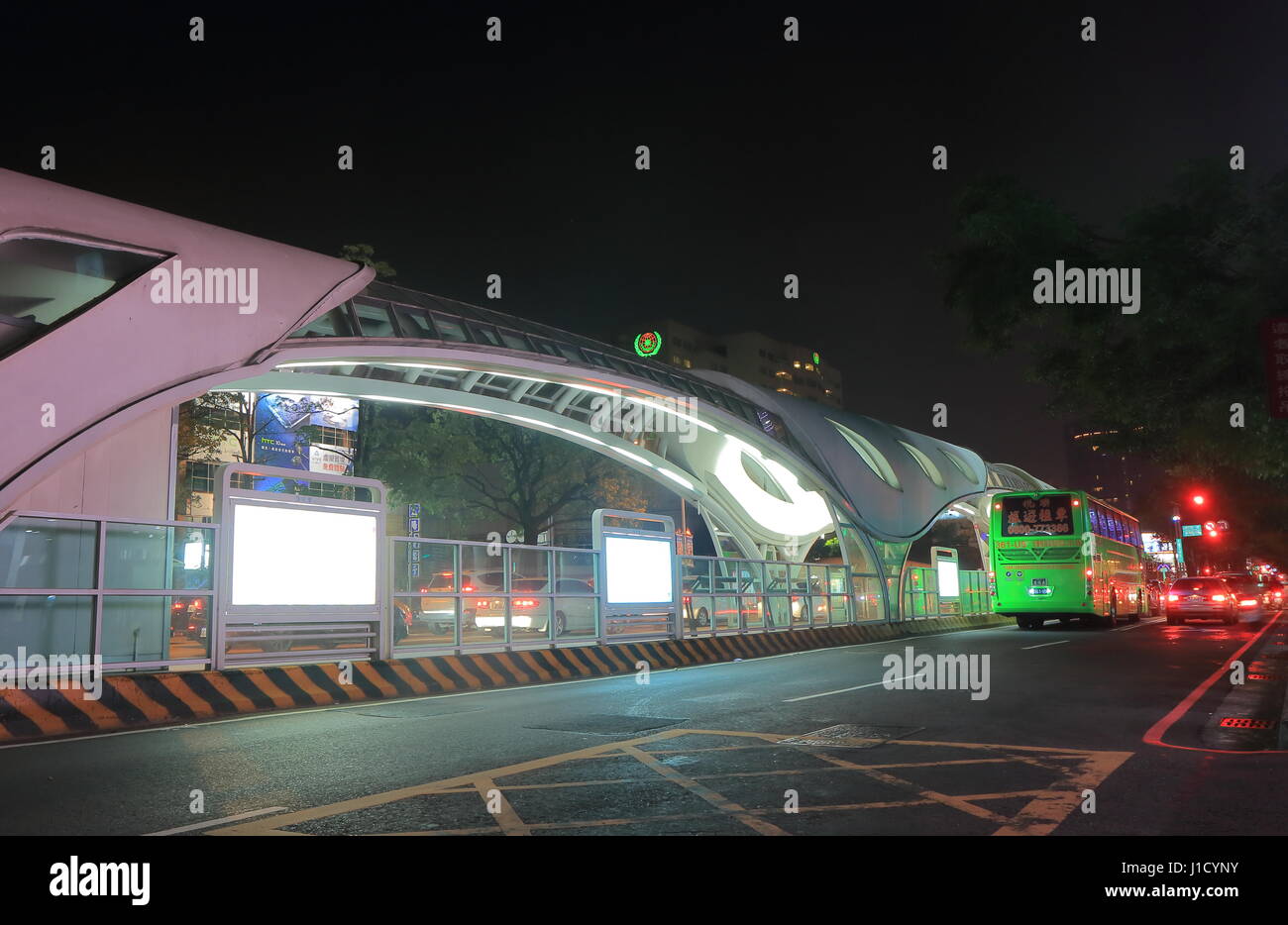 Contemporary structure of Taichung city bus stop in Taichung Taiwan ...