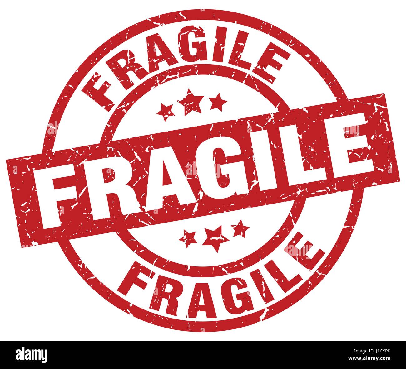 fragile round red grunge stamp Stock Vector Image & Art - Alamy