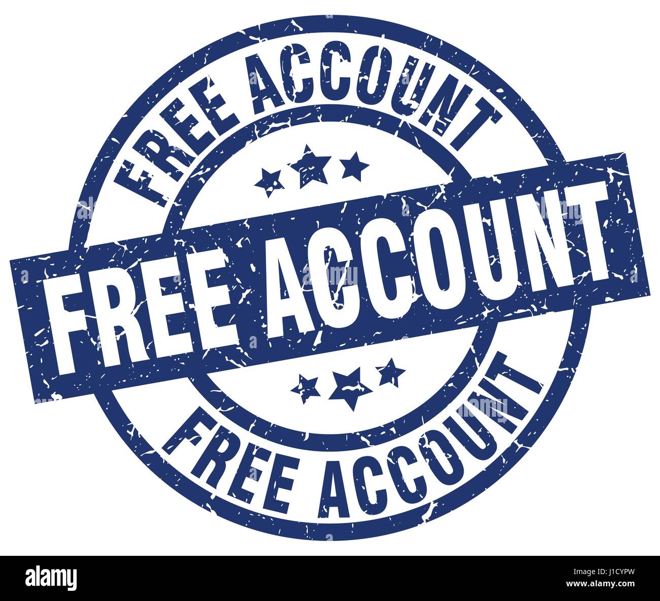 free account blue round grunge stamp Stock Vector Image & Art - Alamy