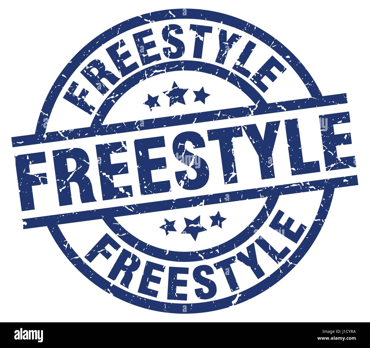 freestyle blue round grunge stamp Stock Vector Image & Art - Alamy