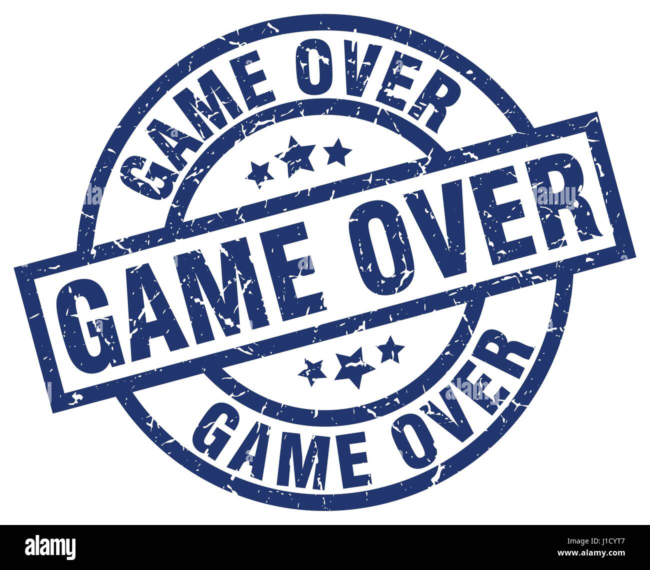 game over blue round grunge stamp Stock Vector Image & Art - Alamy