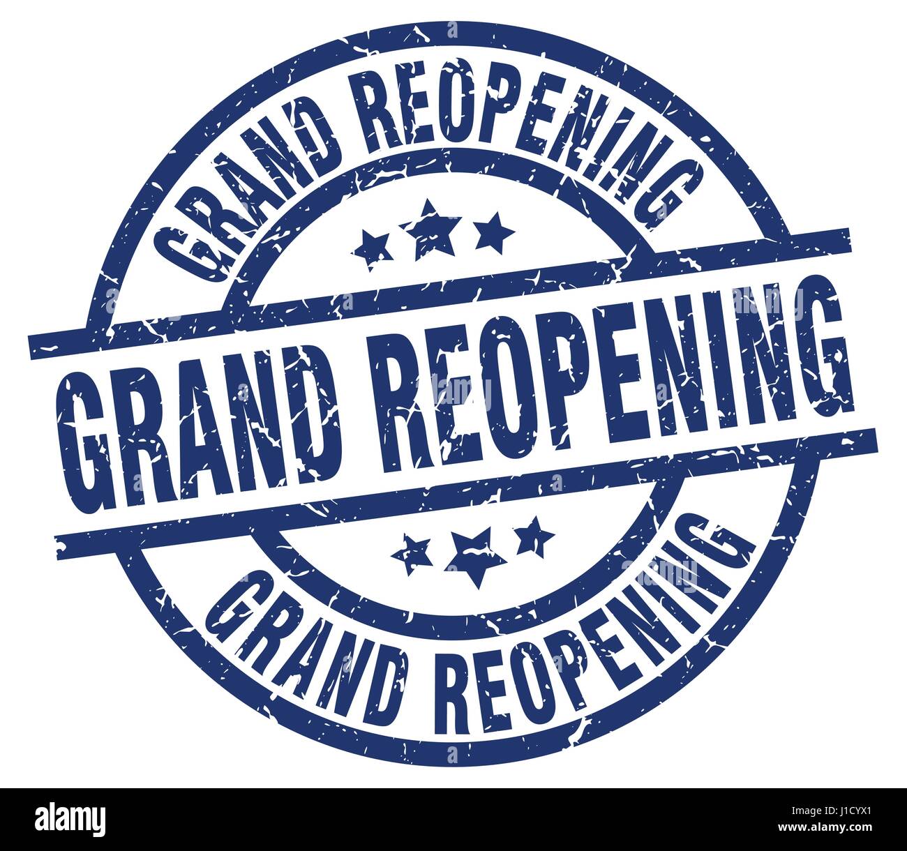 grand reopening blue round grunge stamp Stock Vector Image & Art - Alamy