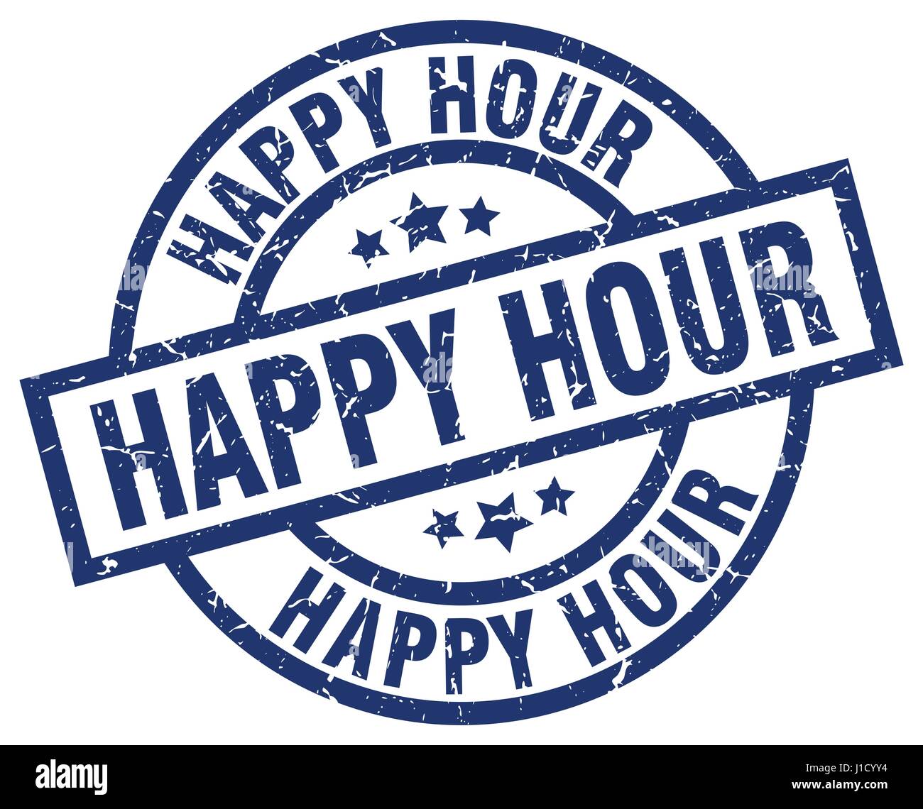 happy hour blue round grunge stamp Stock Vector Image & Art - Alamy