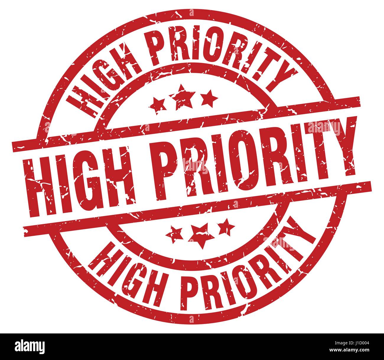 high priority round red grunge stamp Stock Vector Image & Art - Alamy
