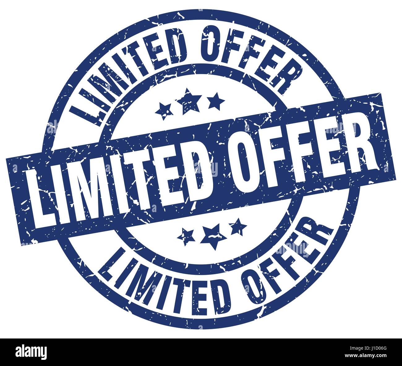 limited offer blue round grunge stamp Stock Vector Image & Art - Alamy