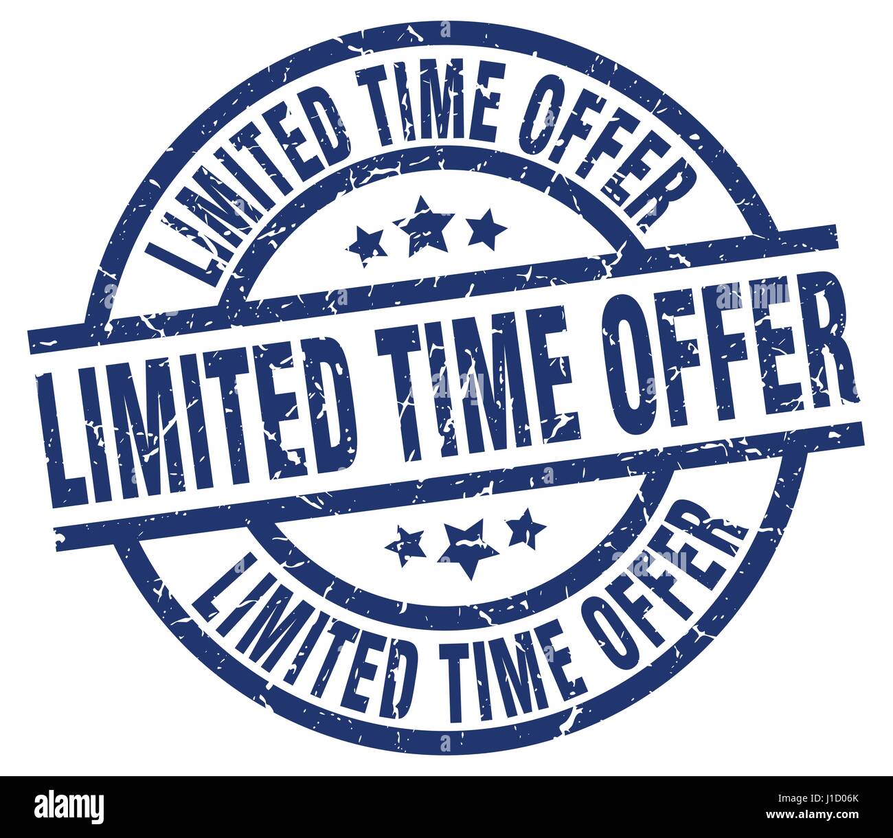 limited time offer blue round grunge stamp Stock Vector Image & Art - Alamy