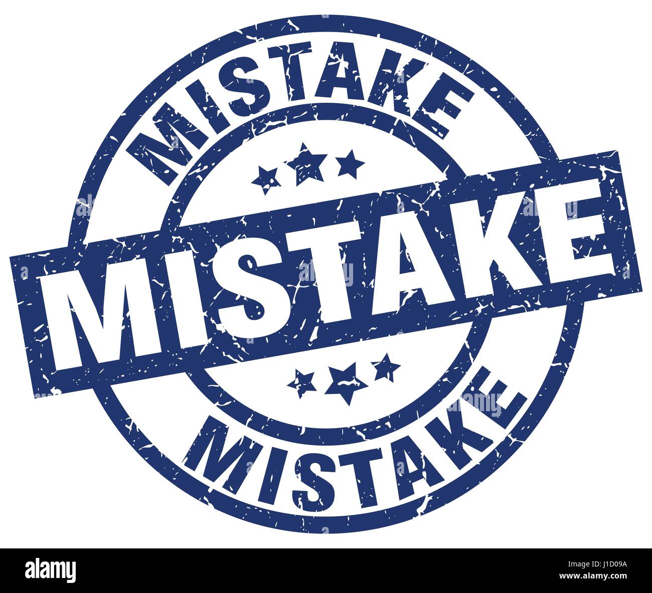mistake blue round grunge stamp Stock Vector Image & Art - Alamy
