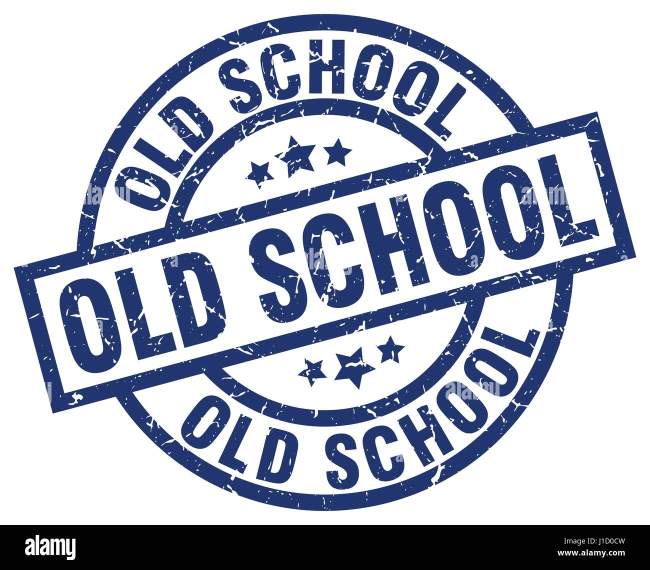 old school blue round grunge stamp Stock Vector Image & Art - Alamy