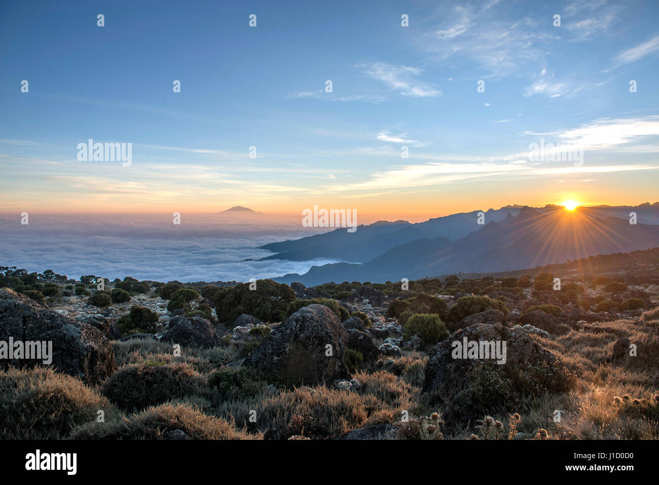Meru peak of Kilimanjaro Stock Photo - Alamy