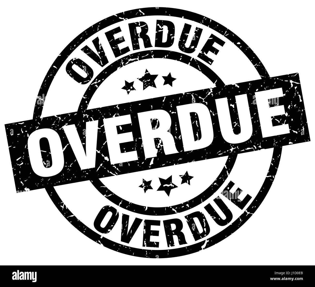 overdue round grunge black stamp Stock Vector Image & Art - Alamy