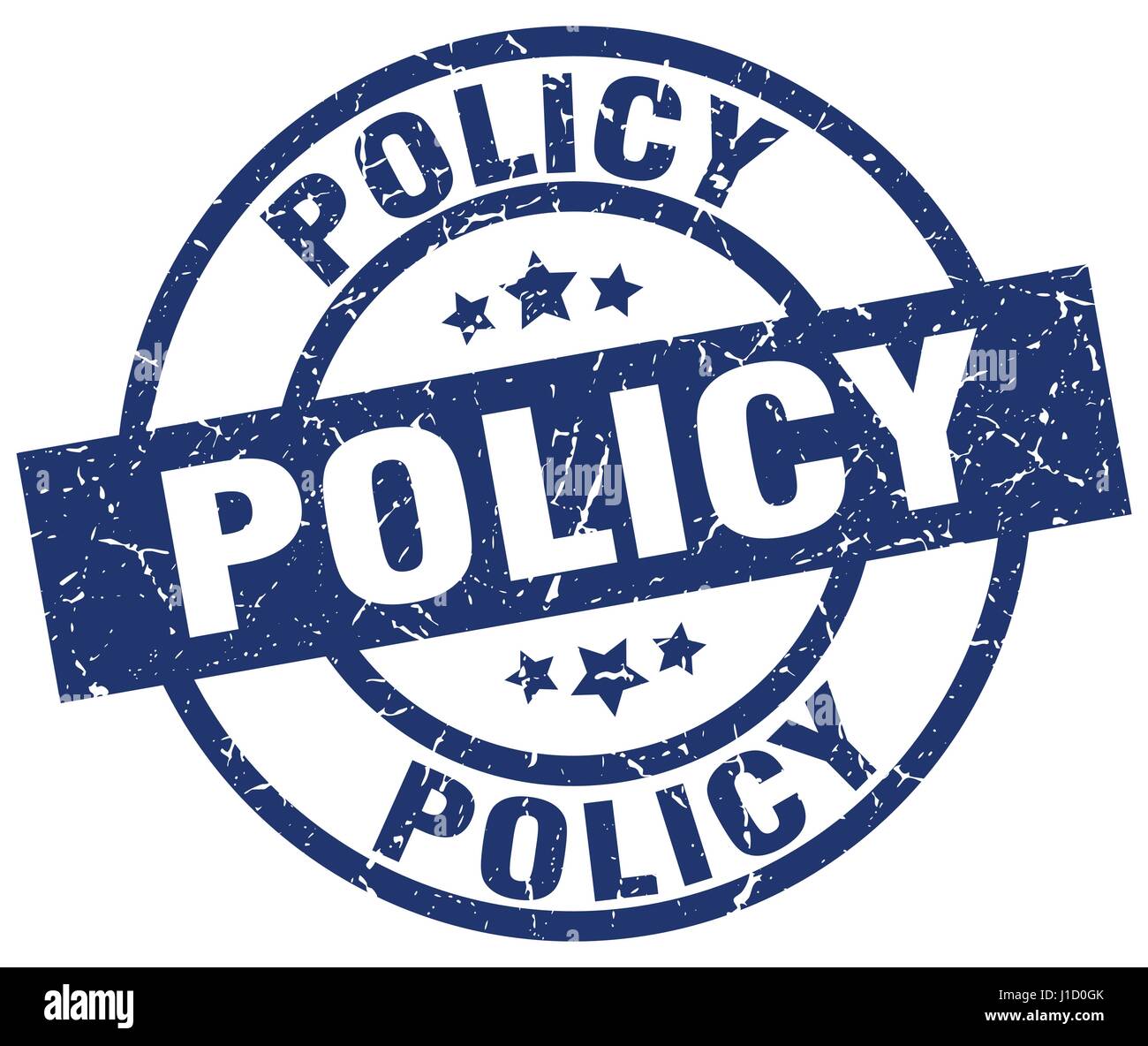 policy blue round grunge stamp Stock Vector Image & Art - Alamy