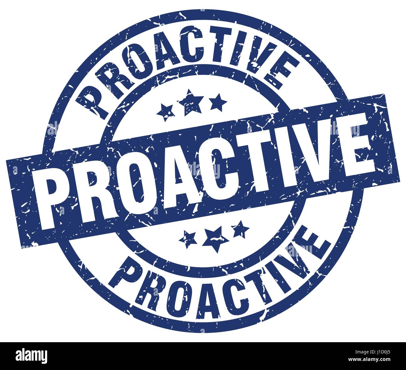proactive blue round grunge stamp Stock Vector Image & Art - Alamy