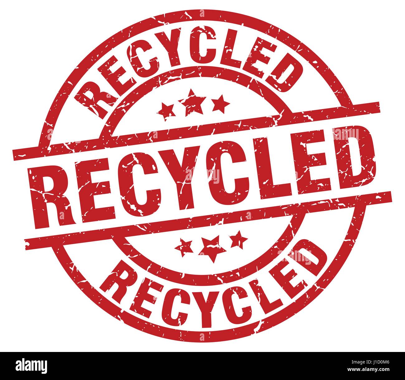 recycled round red grunge stamp Stock Vector Image & Art - Alamy