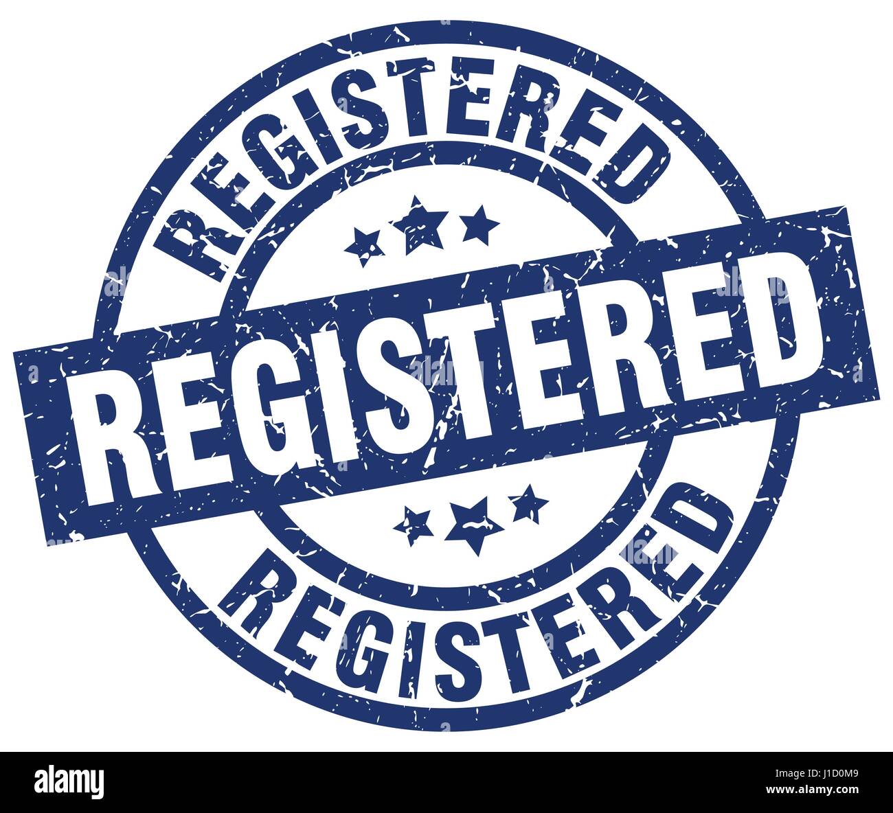 Registered blue round grunge stamp hi-res stock photography and images ...