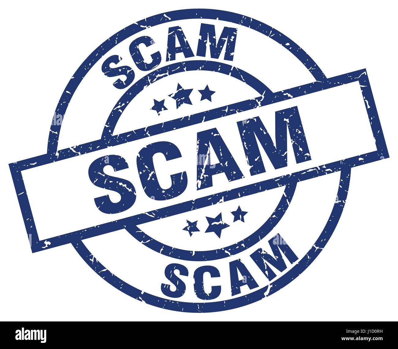 scam blue round grunge stamp Stock Vector Image & Art - Alamy