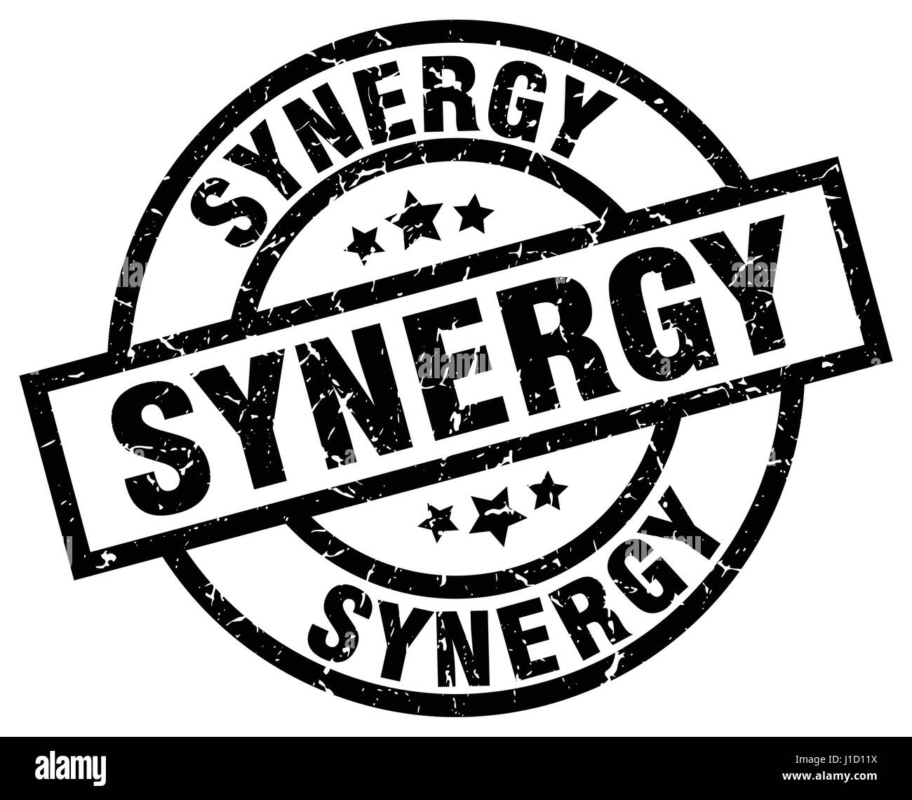 synergy round grunge black stamp Stock Vector Image & Art - Alamy
