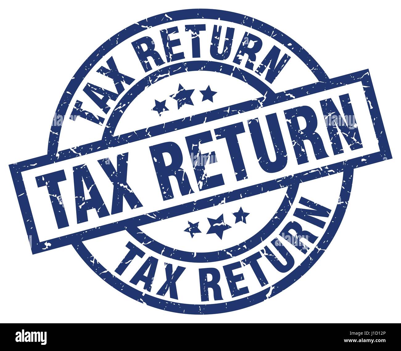 tax return blue round grunge stamp Stock Vector Image & Art - Alamy