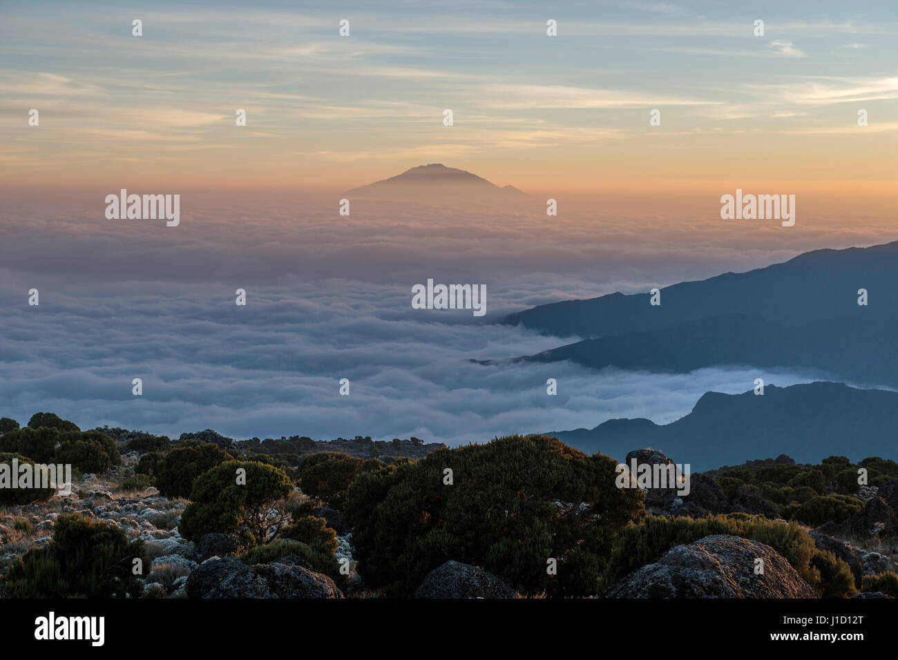 Meru peak of Kilimanjaro Stock Photo - Alamy