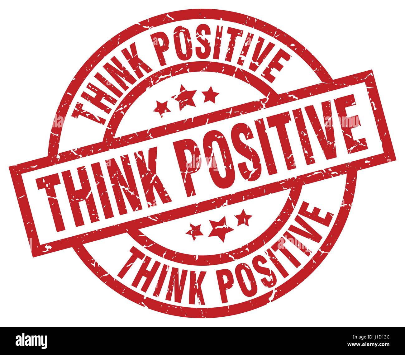 think positive round red grunge stamp Stock Vector Image & Art - Alamy
